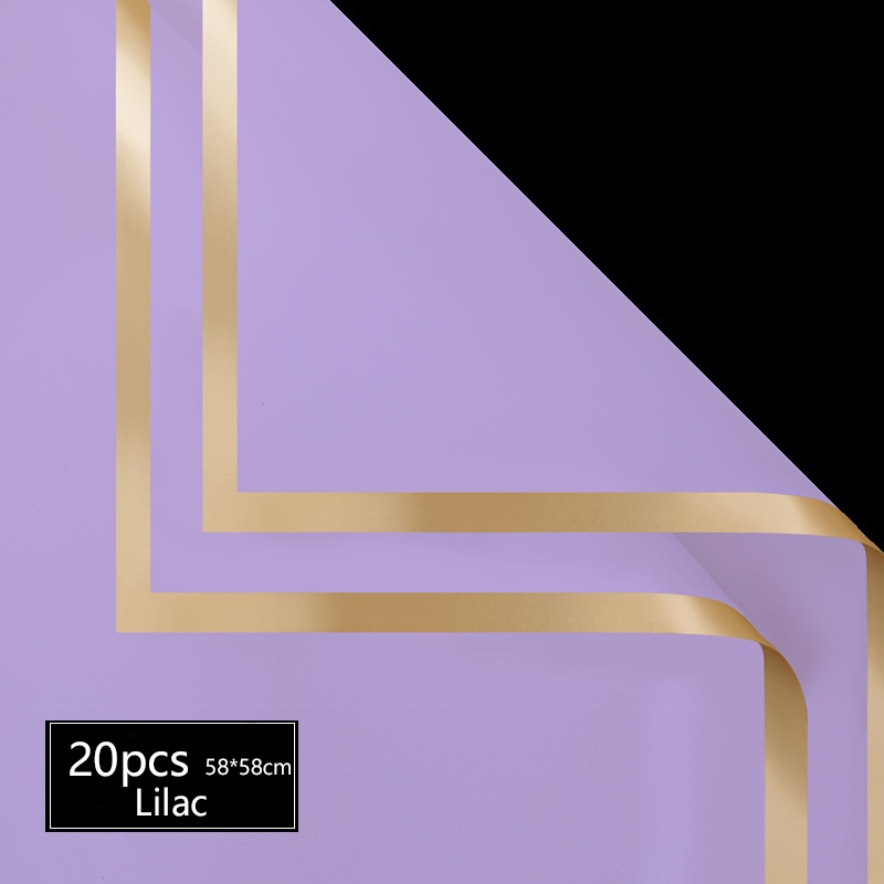 【20pcs】58cm×58cm Flower Wrapping Paper Gold Edge Frosted Florist ...