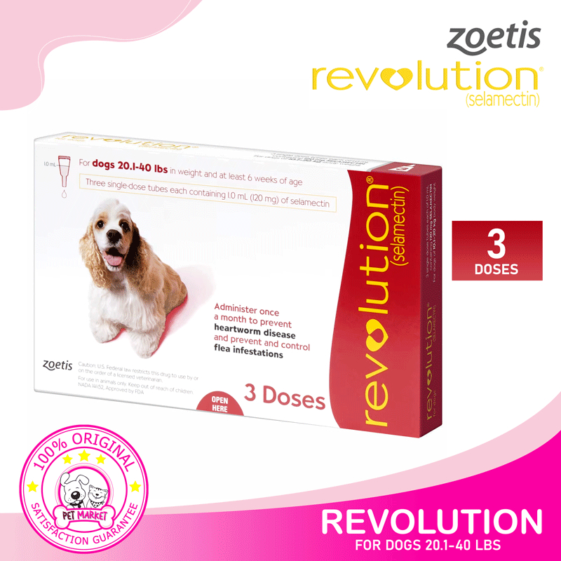 REVOLUTION FOR DOGS 20.1-40 LBS 3 DOSES | Shopee Philippines