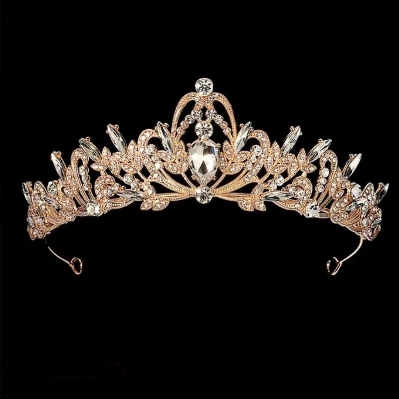 Abby&Co. (GOLD & SILVER) Bridal Prom Debut Wedding Crown Tiara Pearl ...