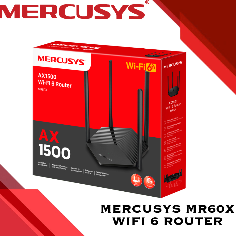 Mercusys MR60X AX1500 WiFi 6 Router | 4 Antenna | 300mbps | Mercusys ...