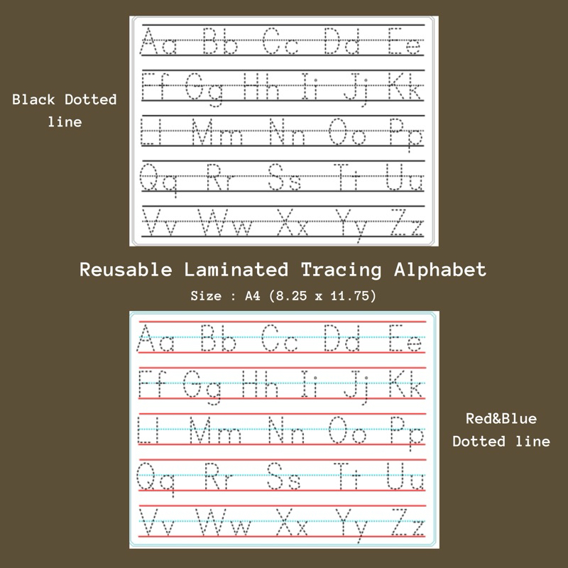 REUSABLE LAMINATED TRACING ALPHABET | A4 SIZE | Shopee Philippines