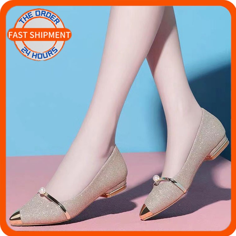 QS Women Low Heel Shallow Pointed Toe Low-bottom Comfort Office Shoes ...