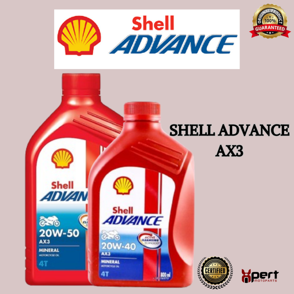 SHELL ADVANCE 4T A X 3 20W-40 800 ML/ 1 LITER | Shopee Philippines