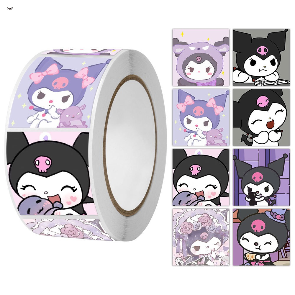 PAE 500Pcs Cute Kuromi Series Stickers Stick Roll Copperplate Paper ...