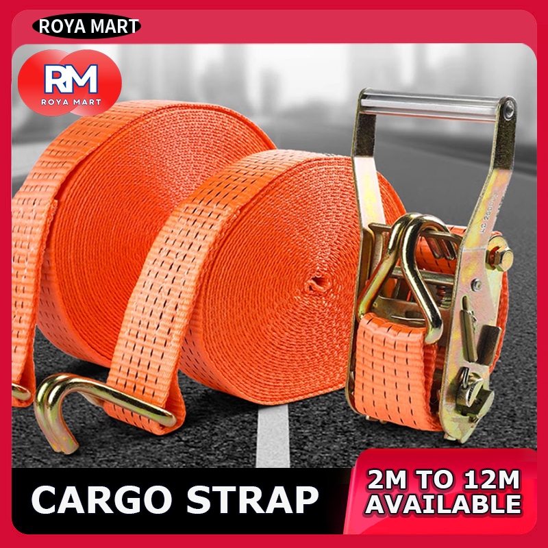 Cargo Strap Heavy Duty Tie-Down Ratchet Belt Strong Luggage Lashing ...