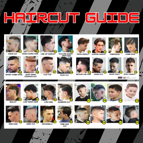 4 pcs Latest Barbershop Haircut 2024 (Laminated Picture) High Quality ...