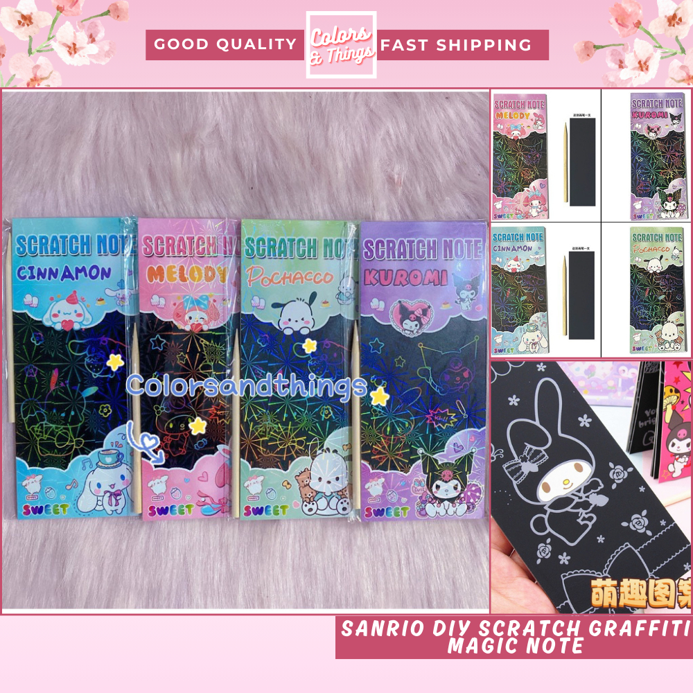 Sanrio DIY Scratch Graffiti Magic Note Creative Fun Art Notebook for ...