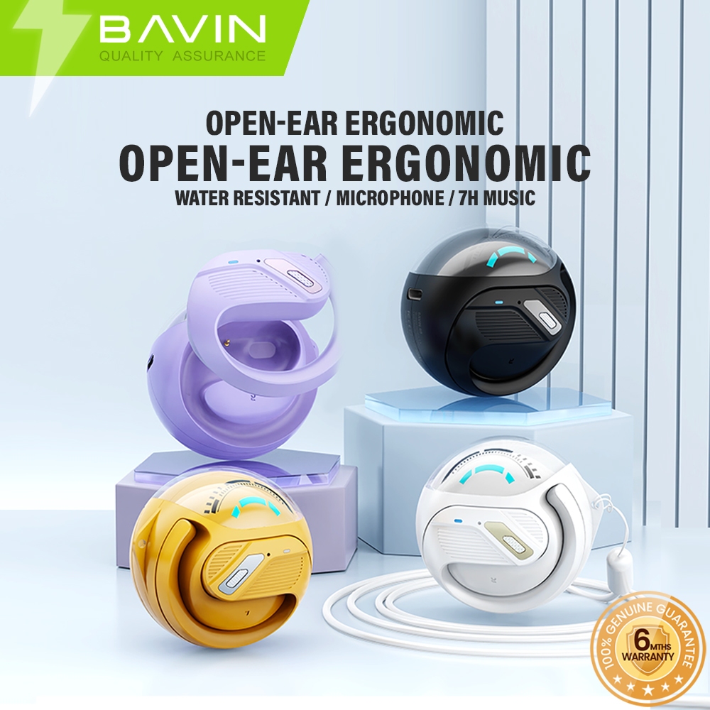 BAVIN BA69 TWS Bluetooth Open Ear Headset Bluetooth Wireless Earphones ...