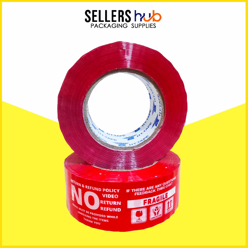 Customized Fragile Tape 200M No Video No Return/Refund Label | Shopee ...