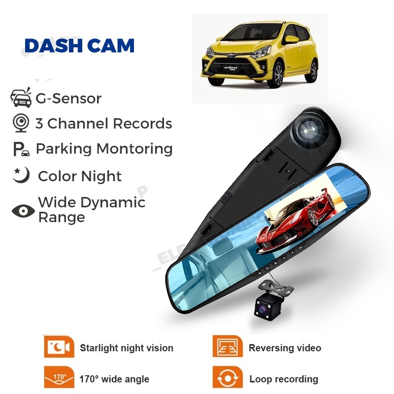 toyota wigo Full HD 1080P Video Camera w/ Dual Lens for Vehicles Front ...