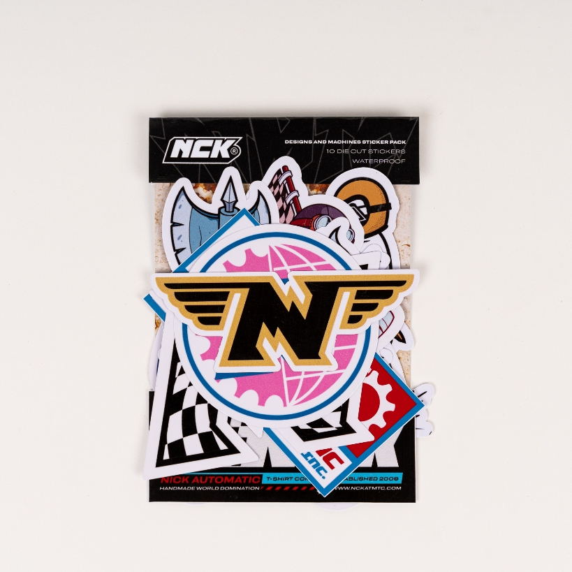 Nick Automatic "DESIGNS AND MACHINES STICKER PACK" 10pcs Waterproof ...