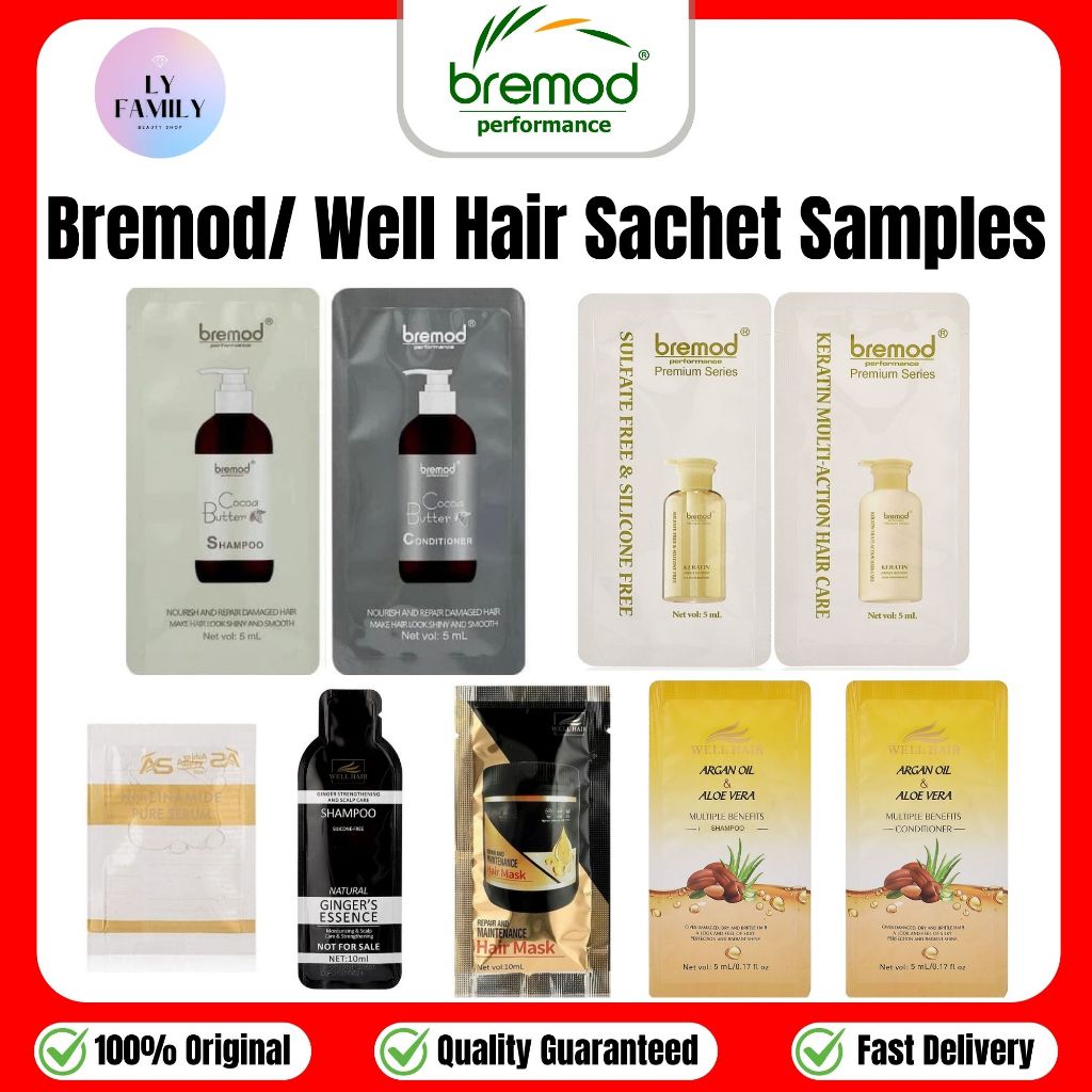 Bremod Well Hair Ashley Sample 5ml or 10ml Sachet Hair Treatment ...