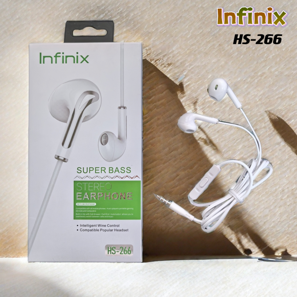 HS-266 Infinix Hi-Fi Earphones With Microphone Universal Earphone 3.5mm ...