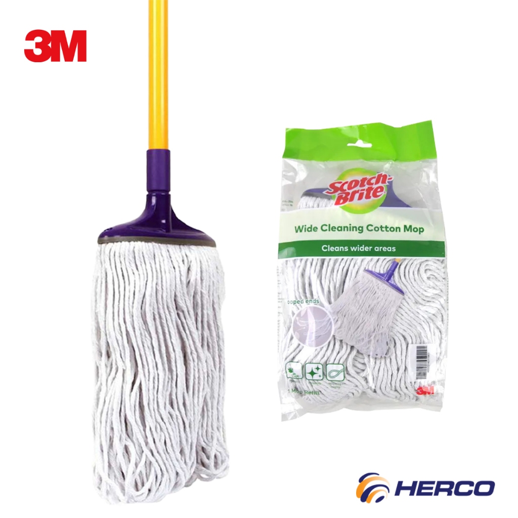 3M Scotch Brite Wide Cleaning Mop Set + 1PC Extra Refill | Shopee ...