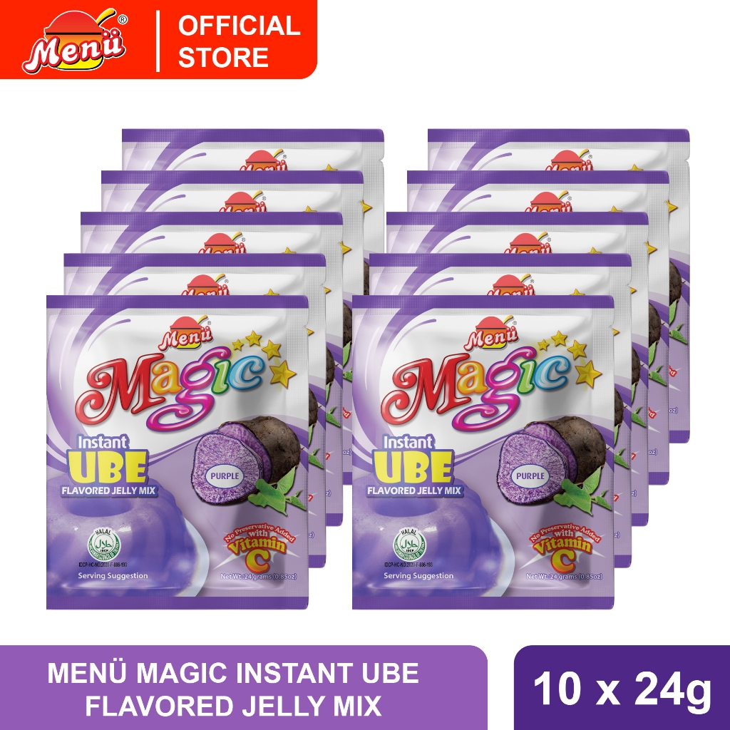 Menu Magic Instant Ube Flavored Jelly Mix 24g x 10 Packs | Shopee ...