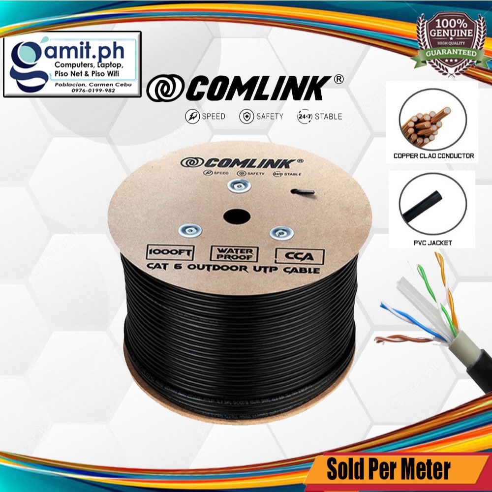 CAT6 Comlink Outdoor Cable UTP High Speed Ethernet Lan Cable Waterproof Cable Sold Per Meter ...