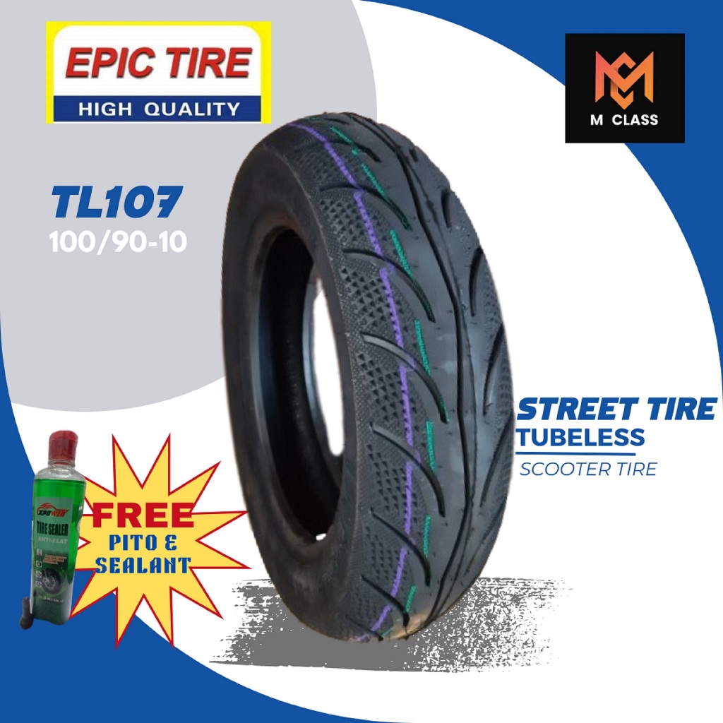 R10 TL107 STREET TIRES TUBELESS FOR DIO, BURGMAN, AVENIS 125, HAOJUE ...