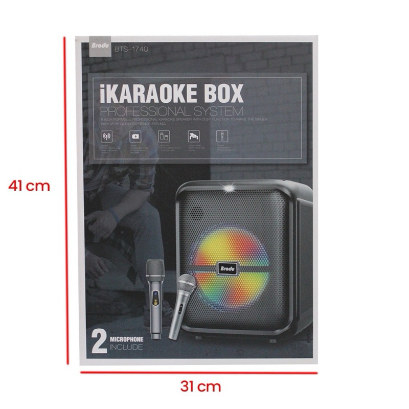Brodu BTS-1740 IKARAOKE BOX Professional System Bluetooh Speaker With ...