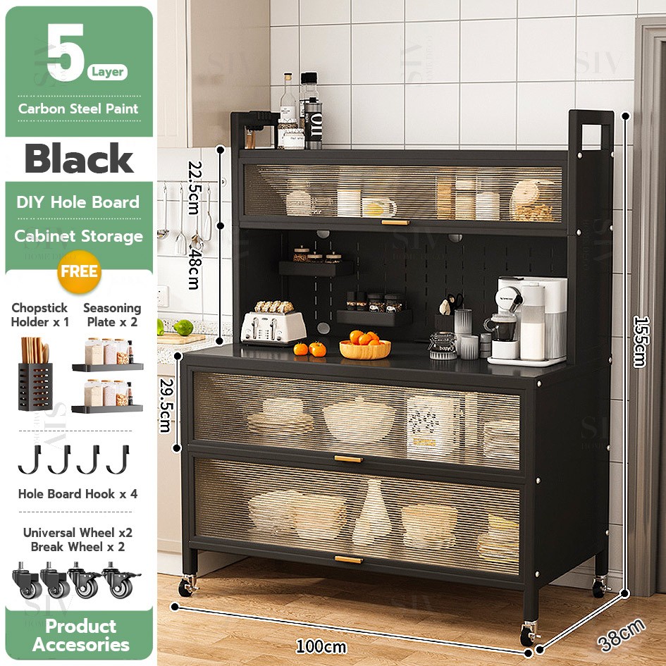 Siv 3-6 Layer Kitchen Cabinet Storage Organizer Rack Shelf With Pull ...