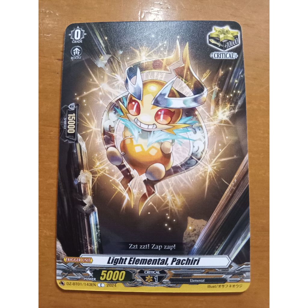 CFV Light Elemental, Pachiri Critical Elemental DZ-BT01 Fated Clash Cardfight Vanguard English ...