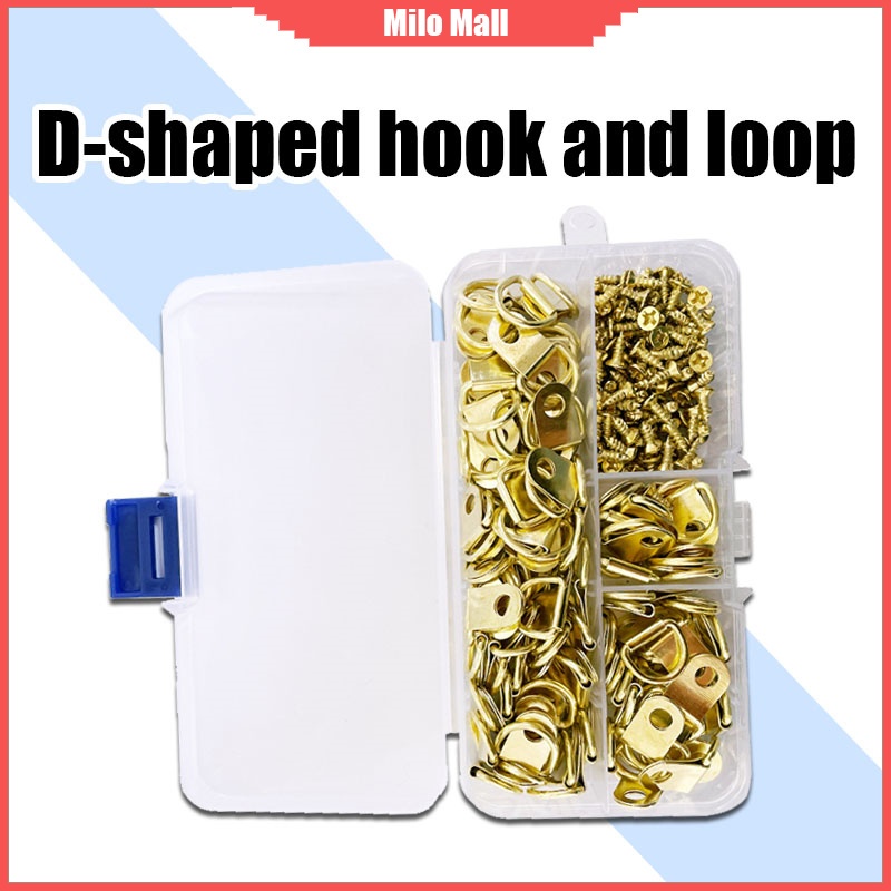 100pcs D Type Hook Hanging Ring D Rings Frames For Hanging Paintings ...