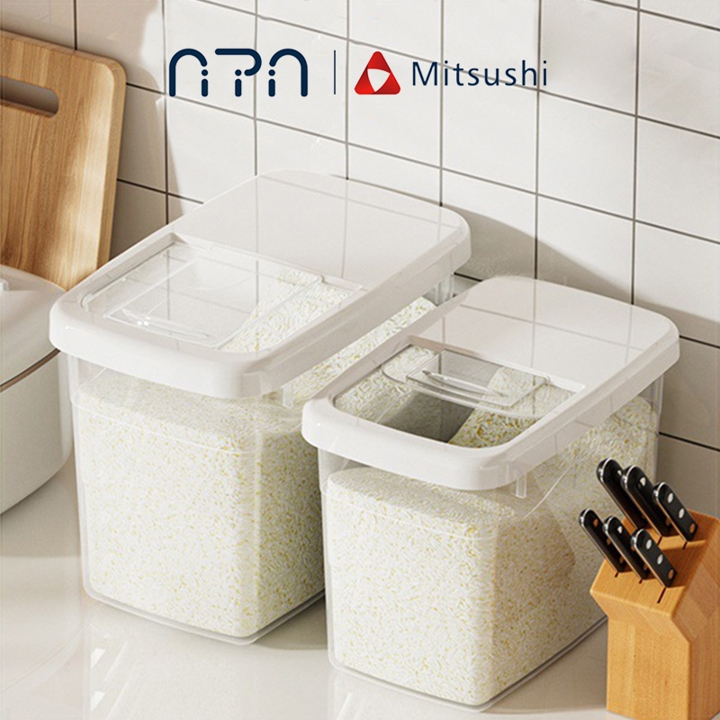 Nipiin 7.5/10/12.5KG Rice Bucket Large Capacity Kitchen Upgraded Rice ...