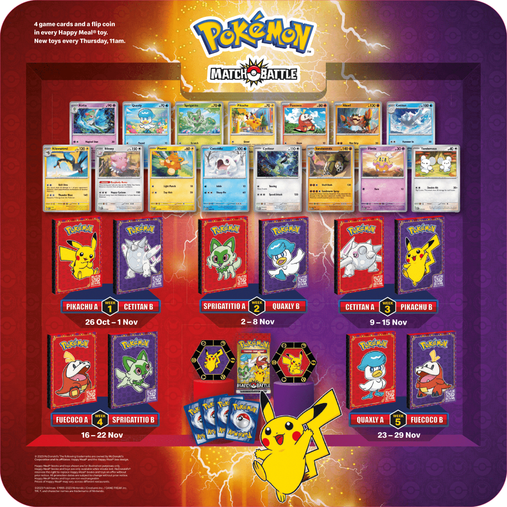McDonald's Happy Meal 2023 Pokémon Match Battle Trading Cards | Shopee ...