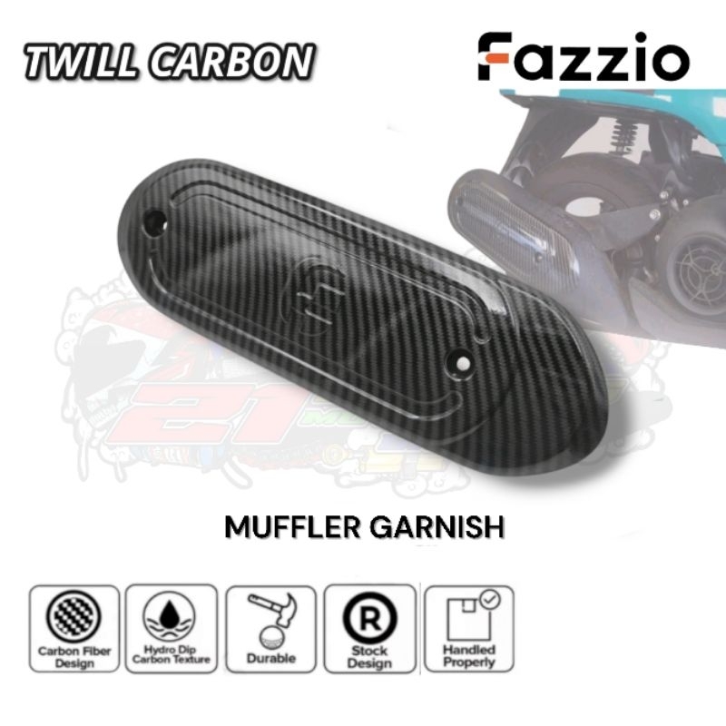 NEW!! Yamaha Fazzio hydro dip carbon muffler garnish | Shopee Philippines