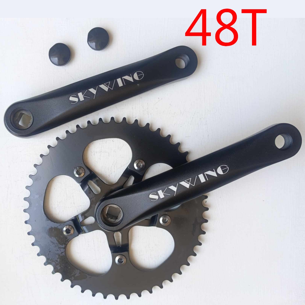 Aluminum Alloy Bicycle Single Speed Crankset For Fixie 44T 48T 52T Road ...