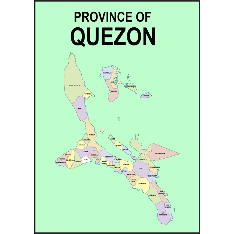Quezon Province Map Waterproof A4 Laminated Chart | Shopee Philippines