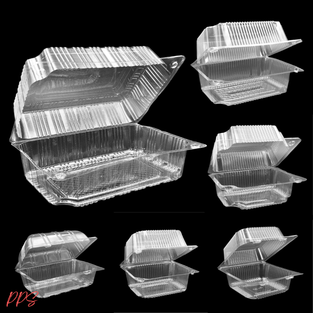 20pcs Disposable Clear Clamshell Food Container Rectangle / Square for ...