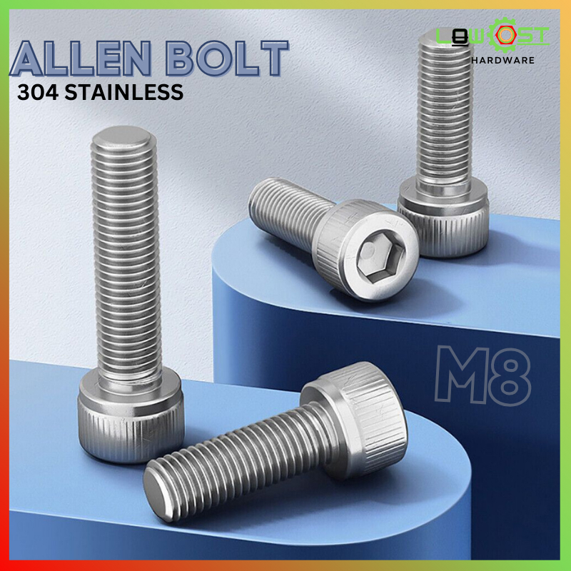 M8 Allen Bolt 304 Allen Bolt 8mm Bolt Capscrew Full Threaded and Half Thread Sold per 1PC ...