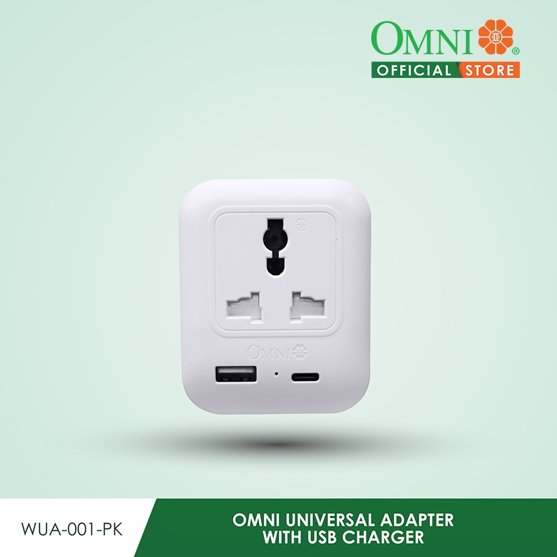 OMNI Universal Adapter with USB Charger (1-Gang) - WUA-001-PK | Shopee Philippines