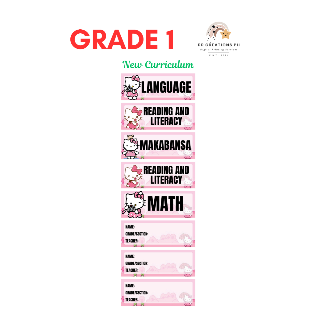Grade 1 new curriculum | Subject label stickers | 8pcs per pack | RR ...