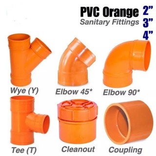 PVC Orange Fittings Elbow Tee Wye Coupling Cleanout For PVC Pipes ...