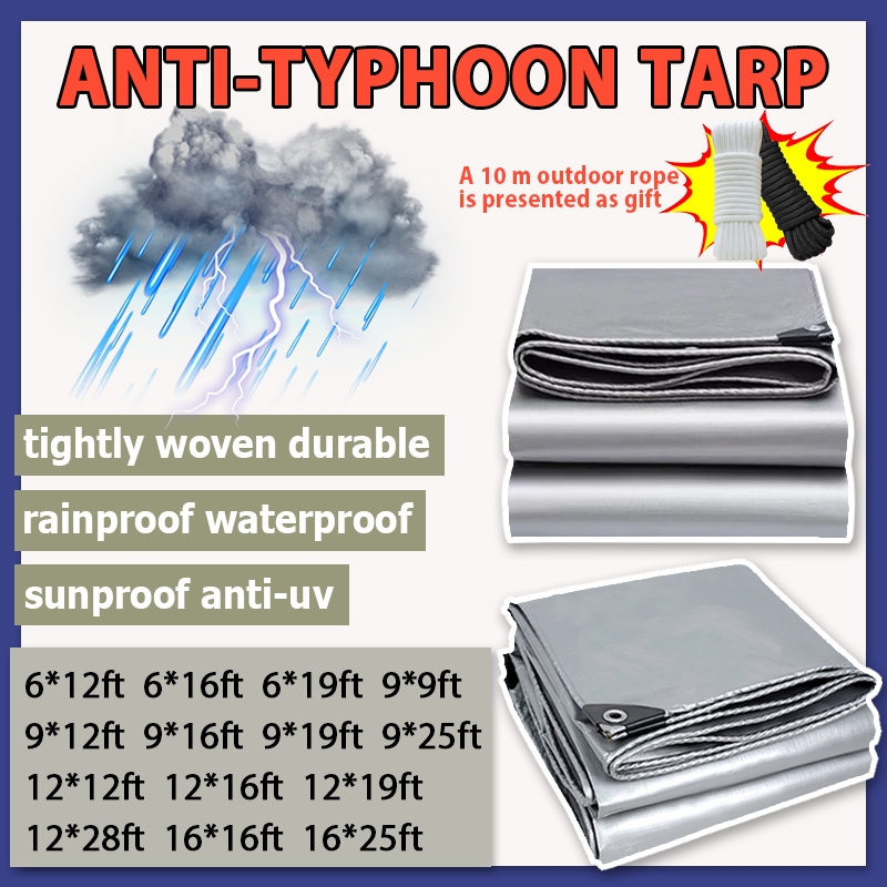 Waterproof Makapal Tarpaulin Trapal Size 6ft*19ft 9ft*19ft Rain Cover ...