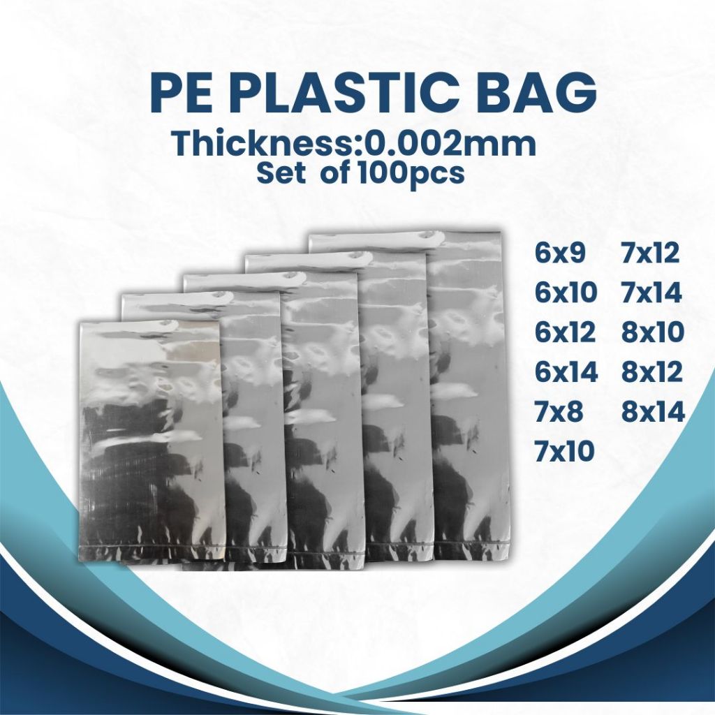 PE Plastic Bags Thickness 0.002 (100pcs) | MAKAPAL (6 to 8 Inches ...