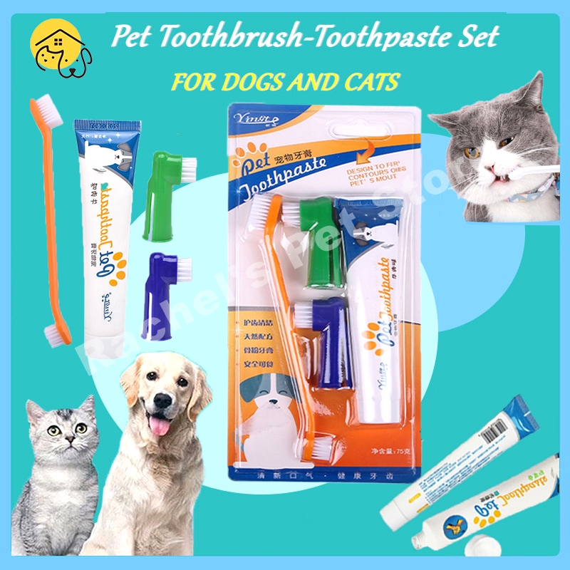 Pet Toothbrush Set or Toothpaste for Dogs and Cats Mouth Cleaning Care ...