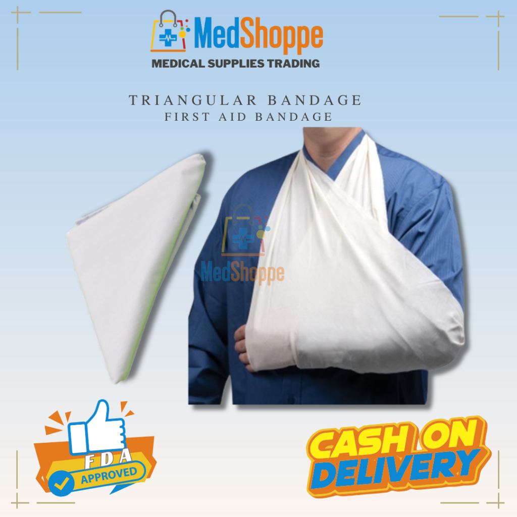 TRIANGULAR BANDAGE RED CROSS SIZE FIRST AID BANDAGE | Shopee Philippines