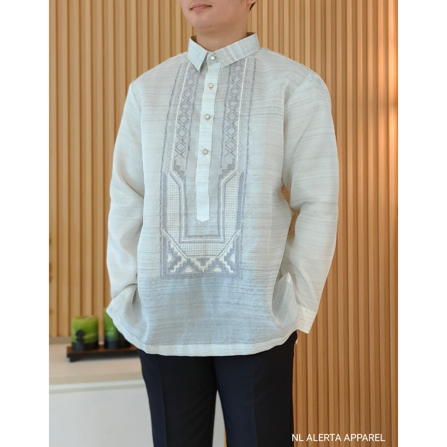 MODERN BARONG TAGALOG FOR MEN PURE EMBROIDERED COCOON | Shopee Philippines