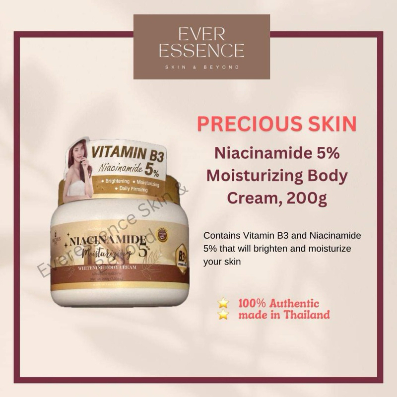 Precious Skin Niacinamide Moisturizing Whitening Body Cream 5% with B3 ...