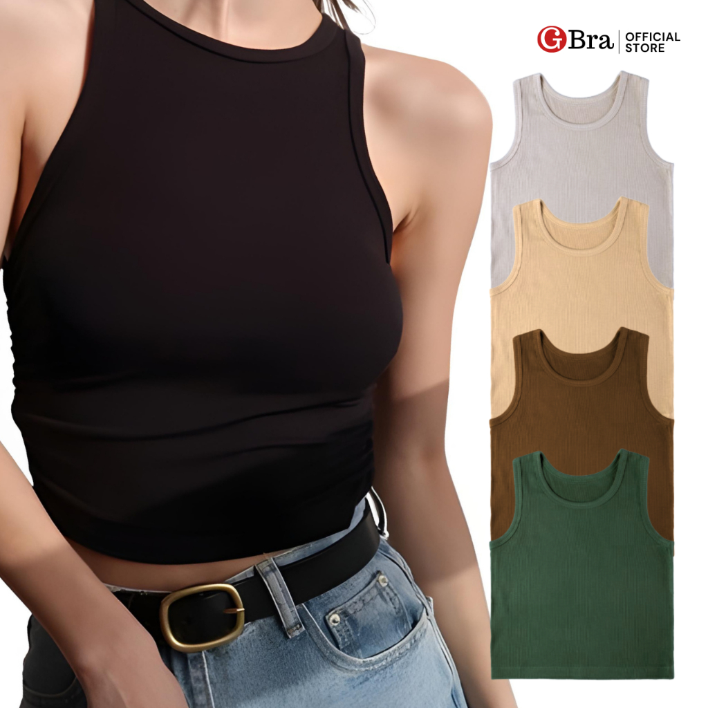 GBra Racer Back for Women Sando Croptop Trendy Rib Knit Tank Top Free ...