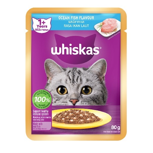 Whiskas Adult Ocean Fish Pouch 80g | Shopee Philippines