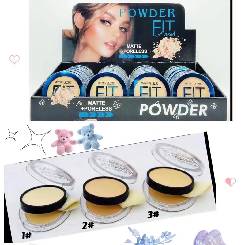 24 Pcs 2In1 fit me matte+poreless powder/ make up beauty powder Fit Me ...
