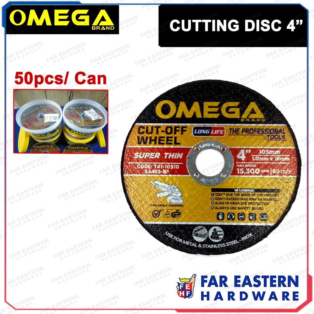 OMEGA Cutting Disc 4" 50PCS / CAN Super Thin T41-10510 | Shopee Philippines