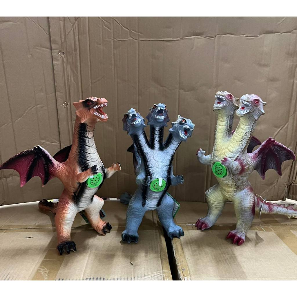 JLT Large size One Two three headed dinosaurs with wings and sounds ...