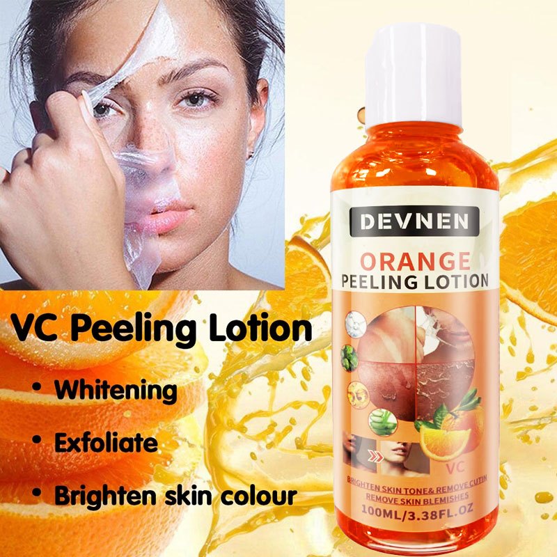 DEVNEN Orange Peeling Lotion Face Body Whitening Exfoliating ...