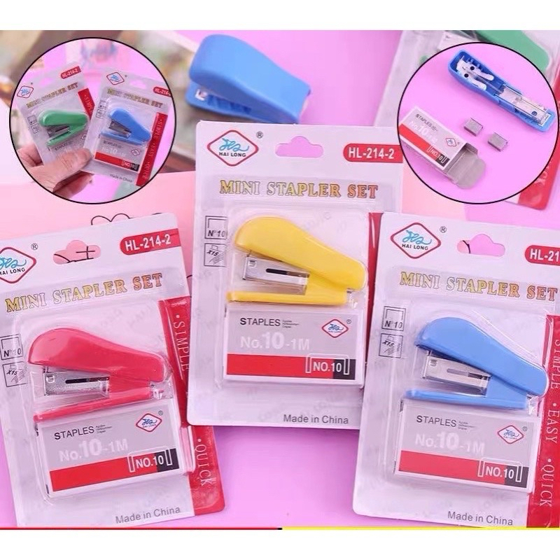 Mini Stapler set Cute Student Stapler Office Stapler set with stapler ...