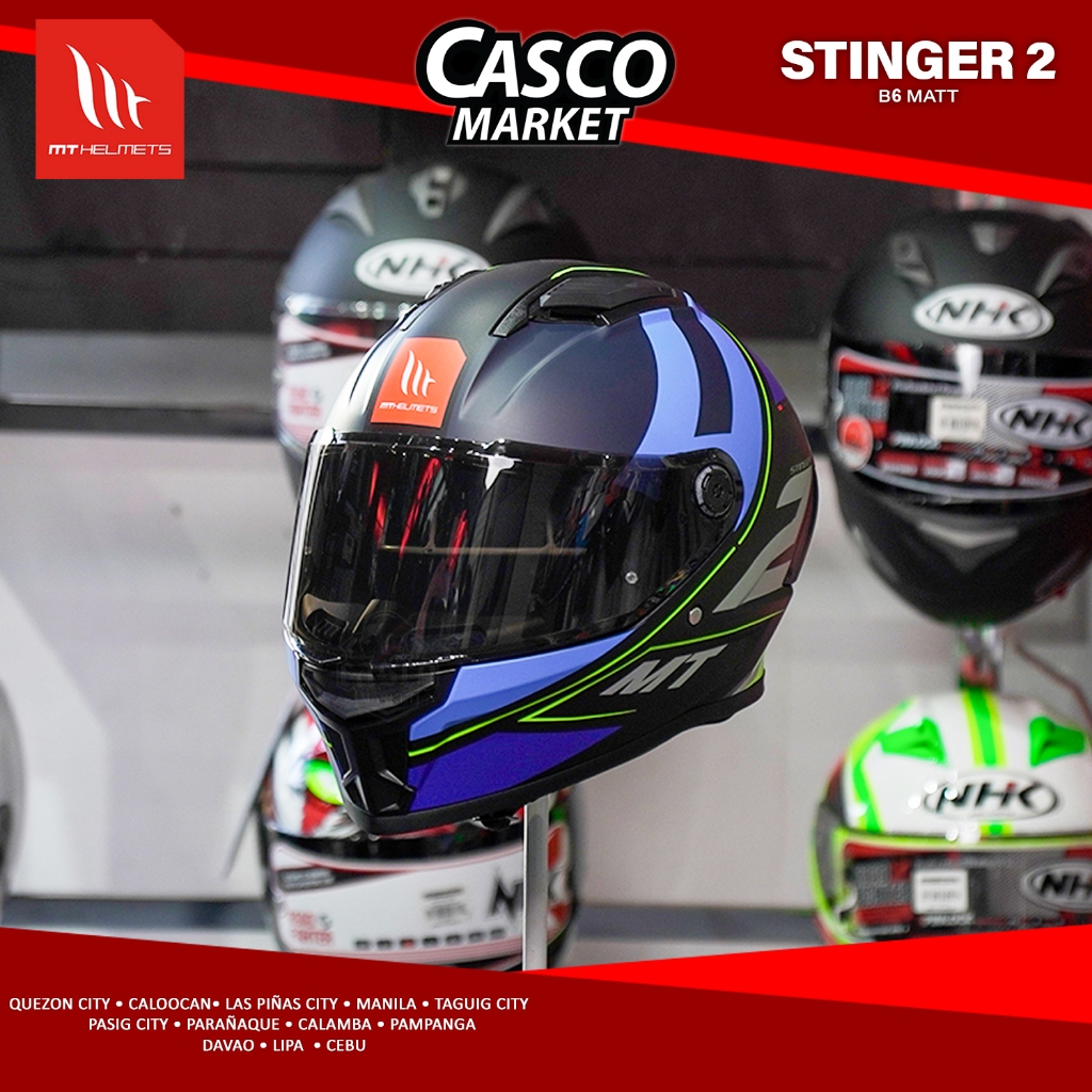 MT STINGER 2 G POUN B6 FULL FACE SINGLE VISOR MOTORCYCLE HELMET ...
