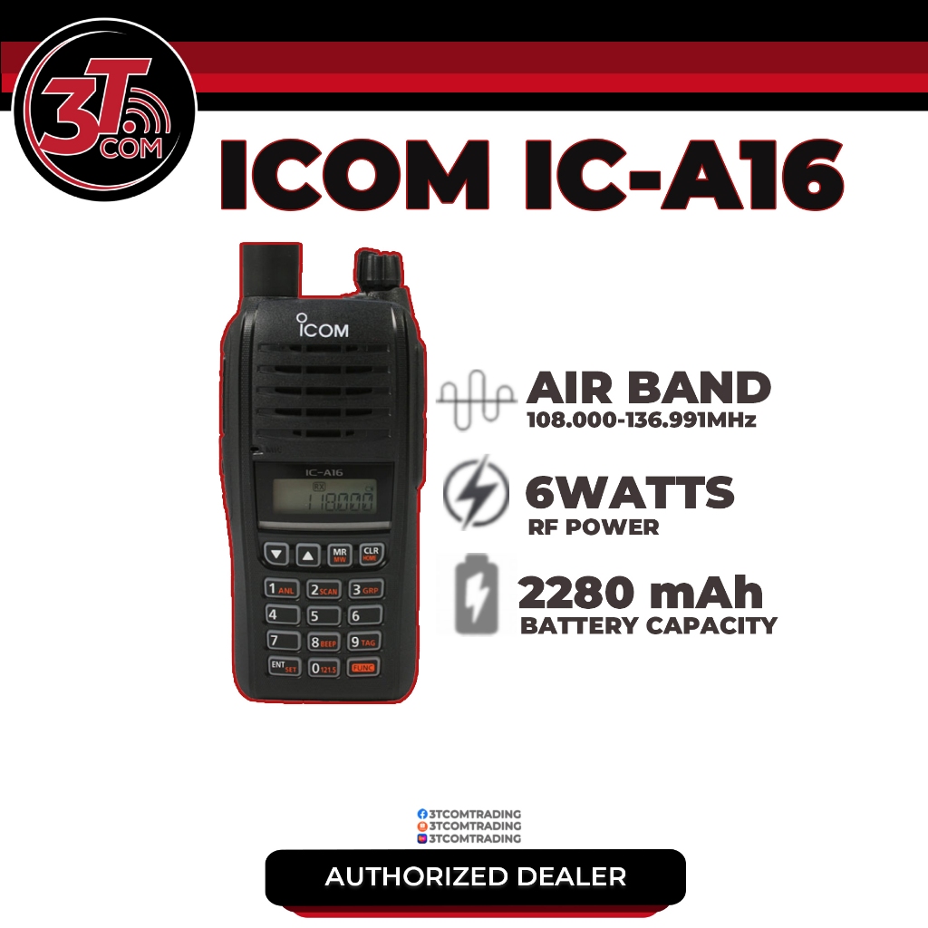 ICOM A16 AIRBAND PORTABLE RADIO ORIGINAL | Shopee Philippines